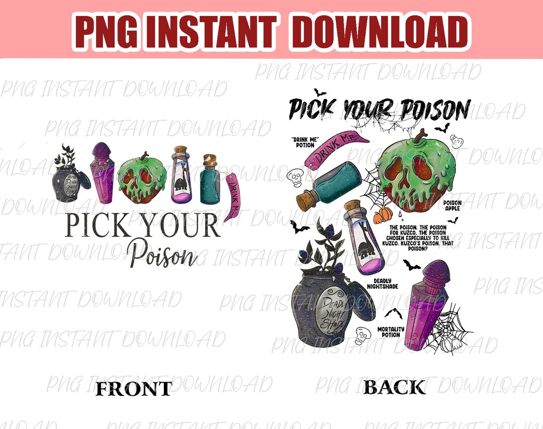 2 Sided Pick Your Poison Png, Disney Villain Png, Kuzco Poison Png ...