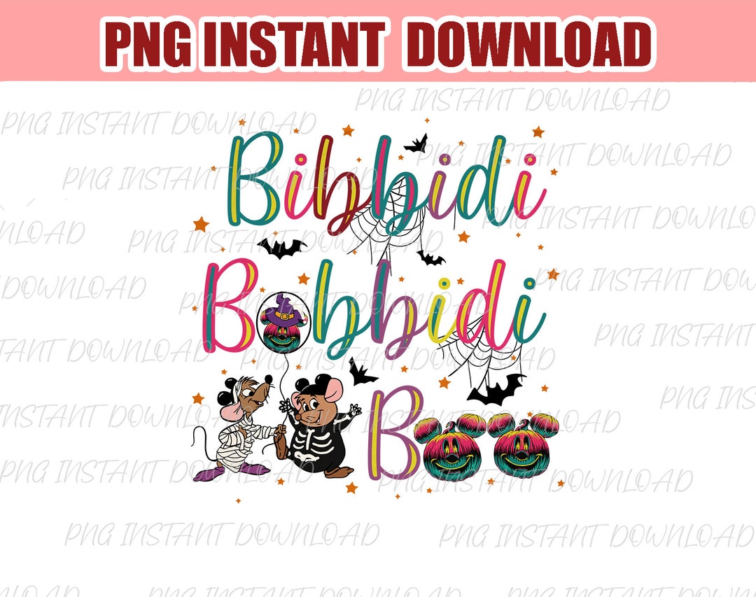 Bibbidi Bobbidi Boo Halloween Png, Jaq and Gus Cinderella Halloween Png ...