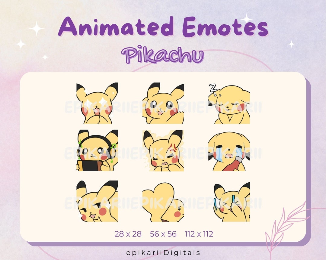 Pikachu Animated Emote for Twitch, Discord, Cute Premade Bundle - Etsy