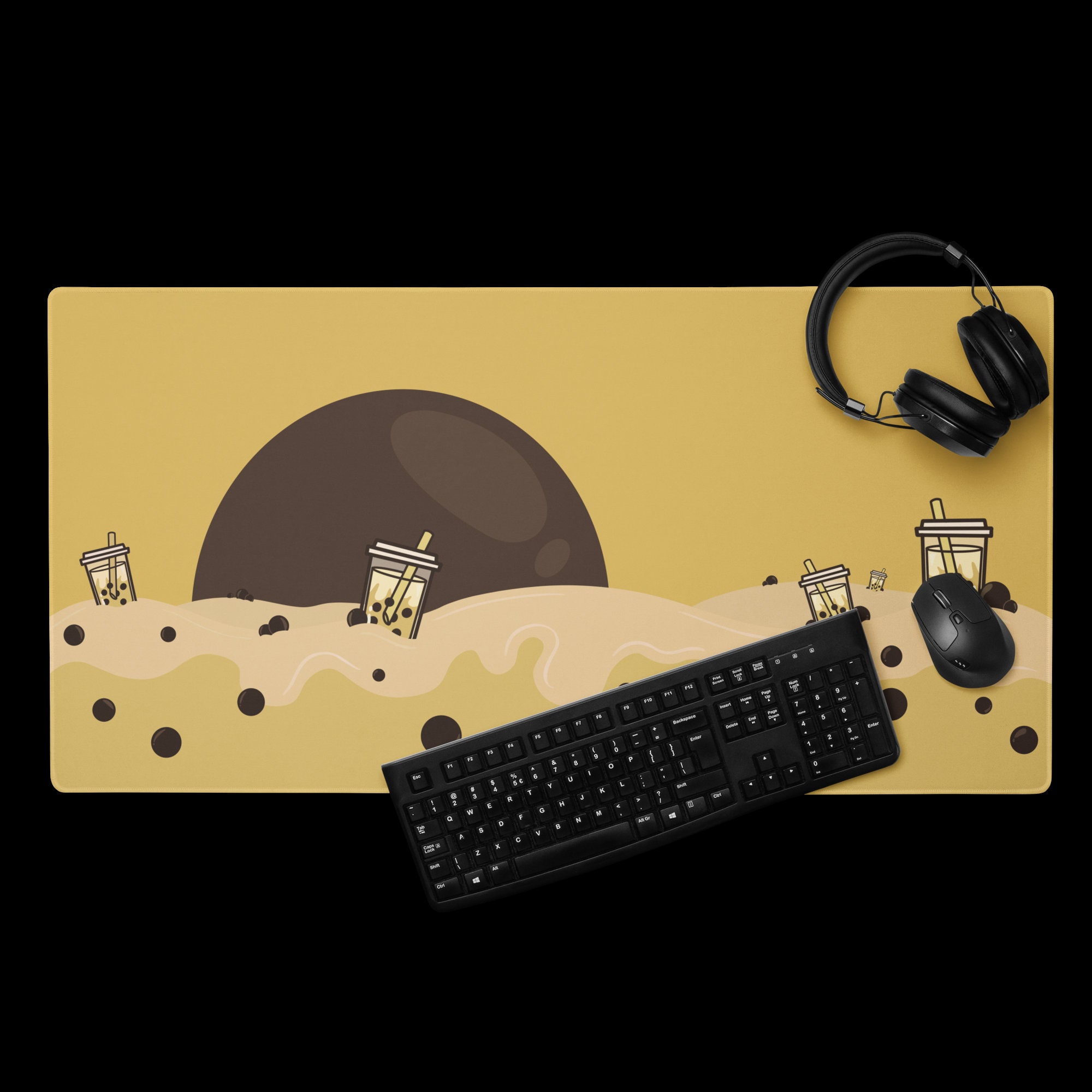 Mango BB Desk Mat Mango Boba Desk Mat Yellow Boba Desk Mat - Etsy