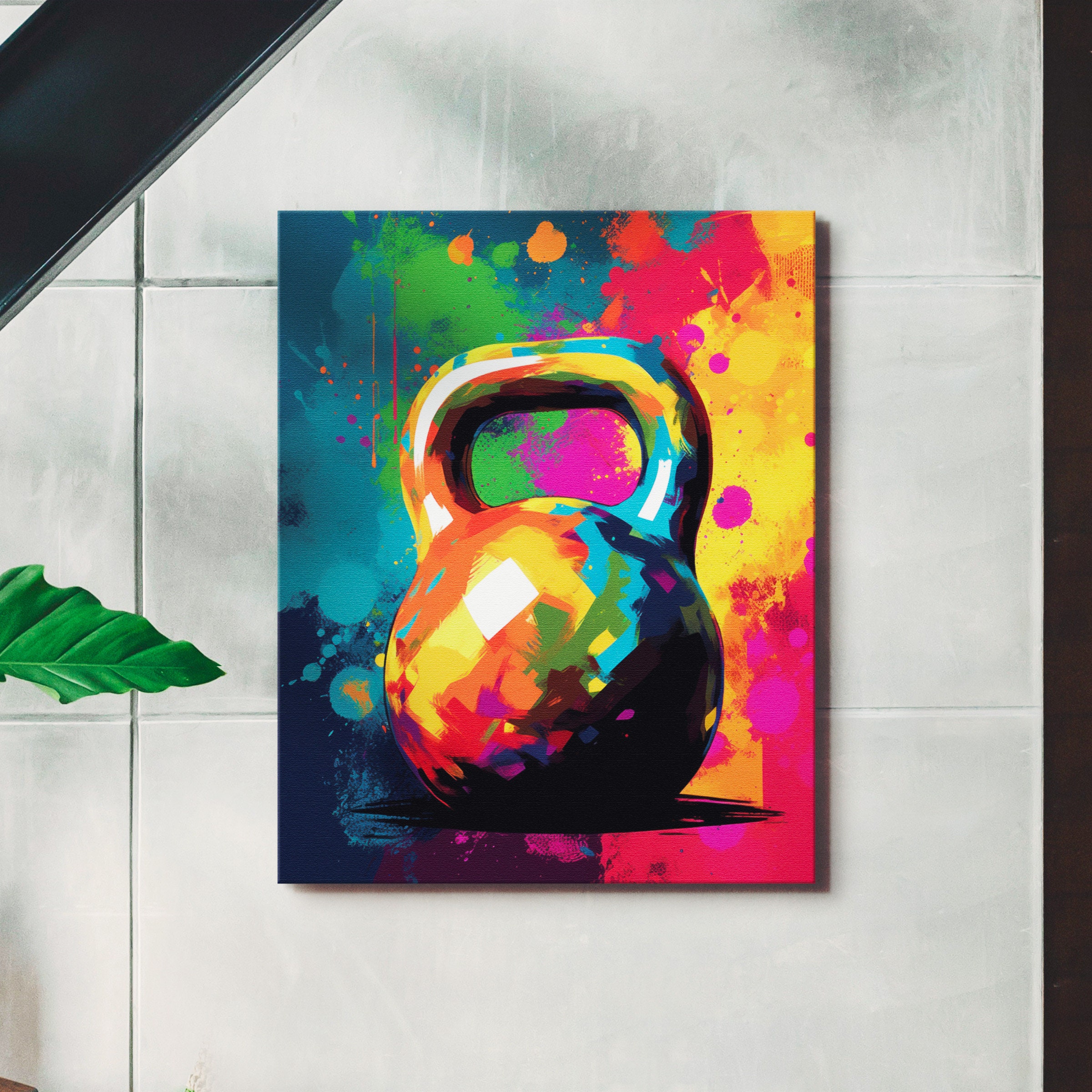 Gym Artwork of a Kettlebell in Pop Art Vibrant Style, Fitness ...