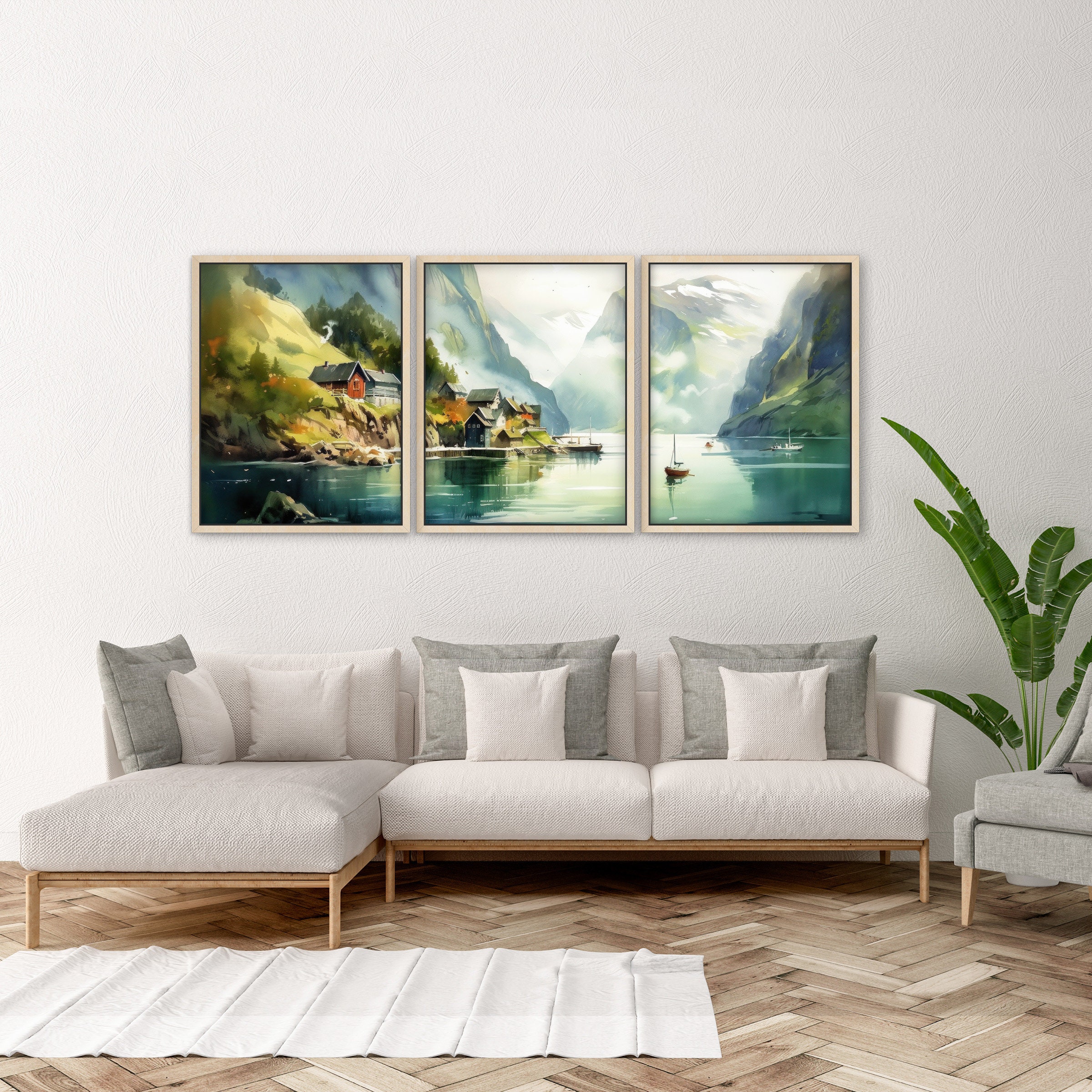 Tryptic Wall Art, Panoramic Landscape Wall Art Printable, Mountain Arts ...