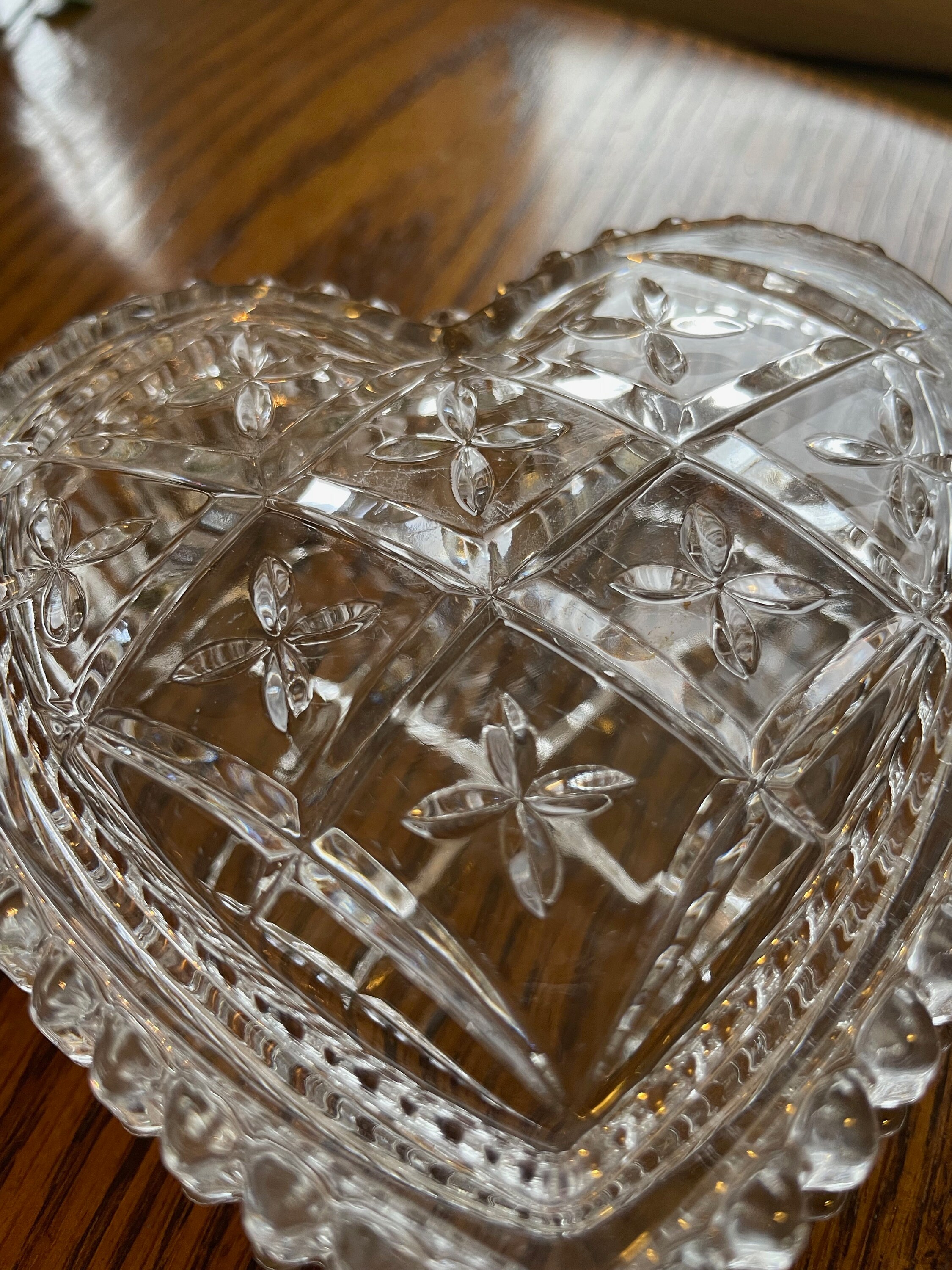 Vintage Mikasa Lead Crystal Heart Trinket Box - Etsy