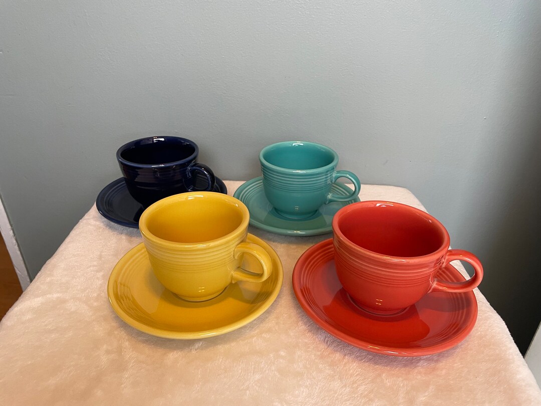 Vintage Fiesta (fiestaware) Teacup and Saucer Sets - Sold Separately - Etsy