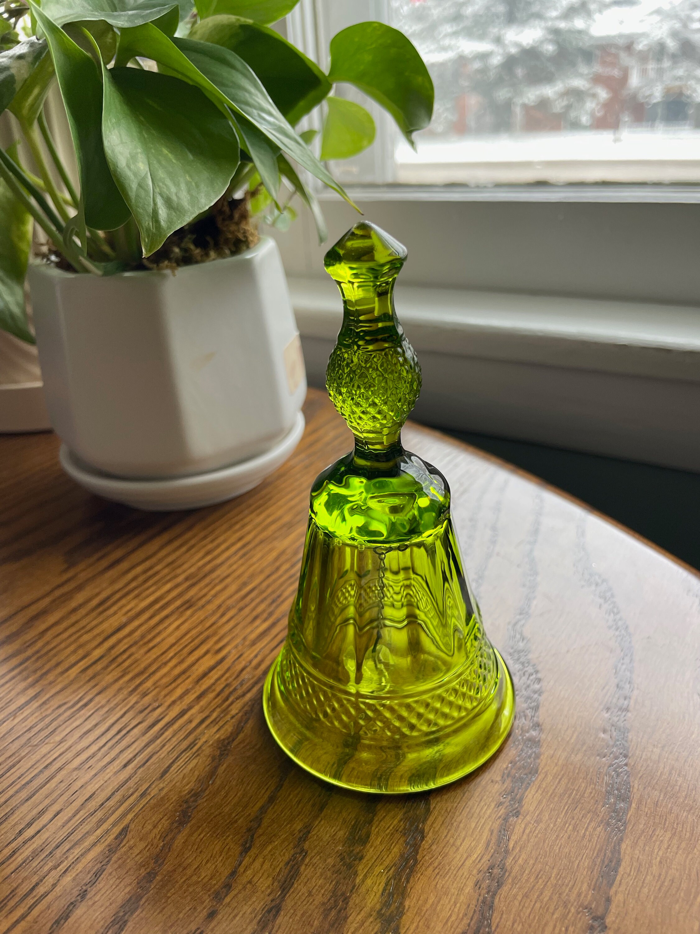 Vintage Viking Green Glass Bell - Etsy