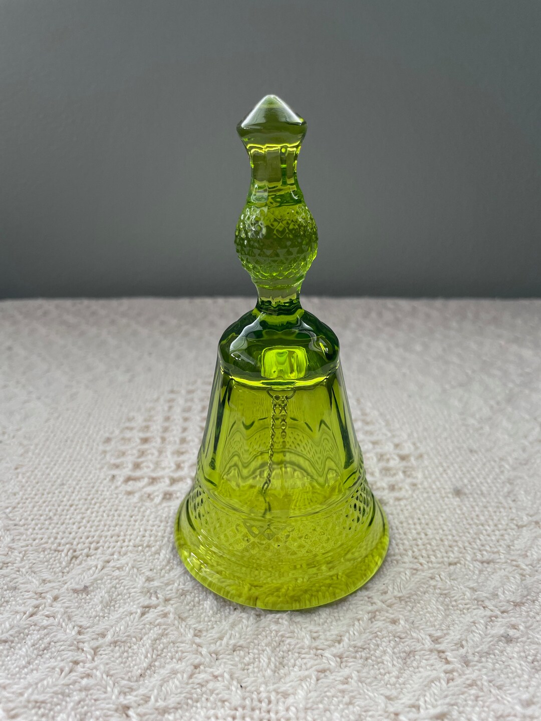 Vintage Viking Green Glass Bell - Etsy