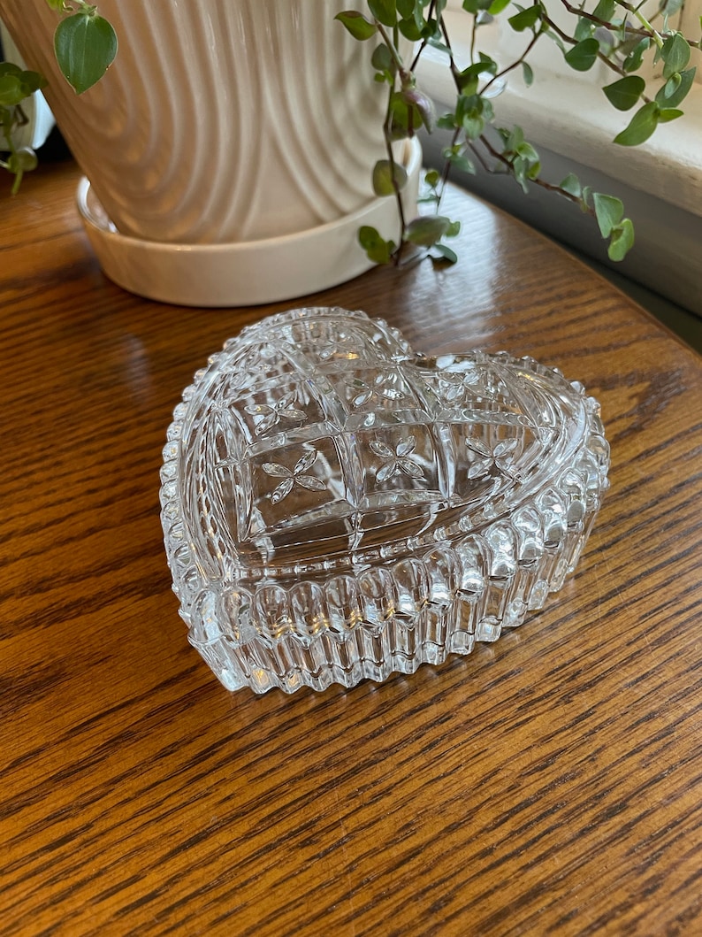 Vintage Mikasa Lead Crystal Heart Trinket Box - Etsy