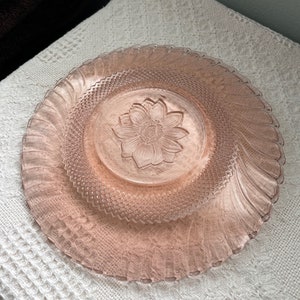 Set of 2 Pink Sunflower Antique Glass Dinner Plates - Etsy