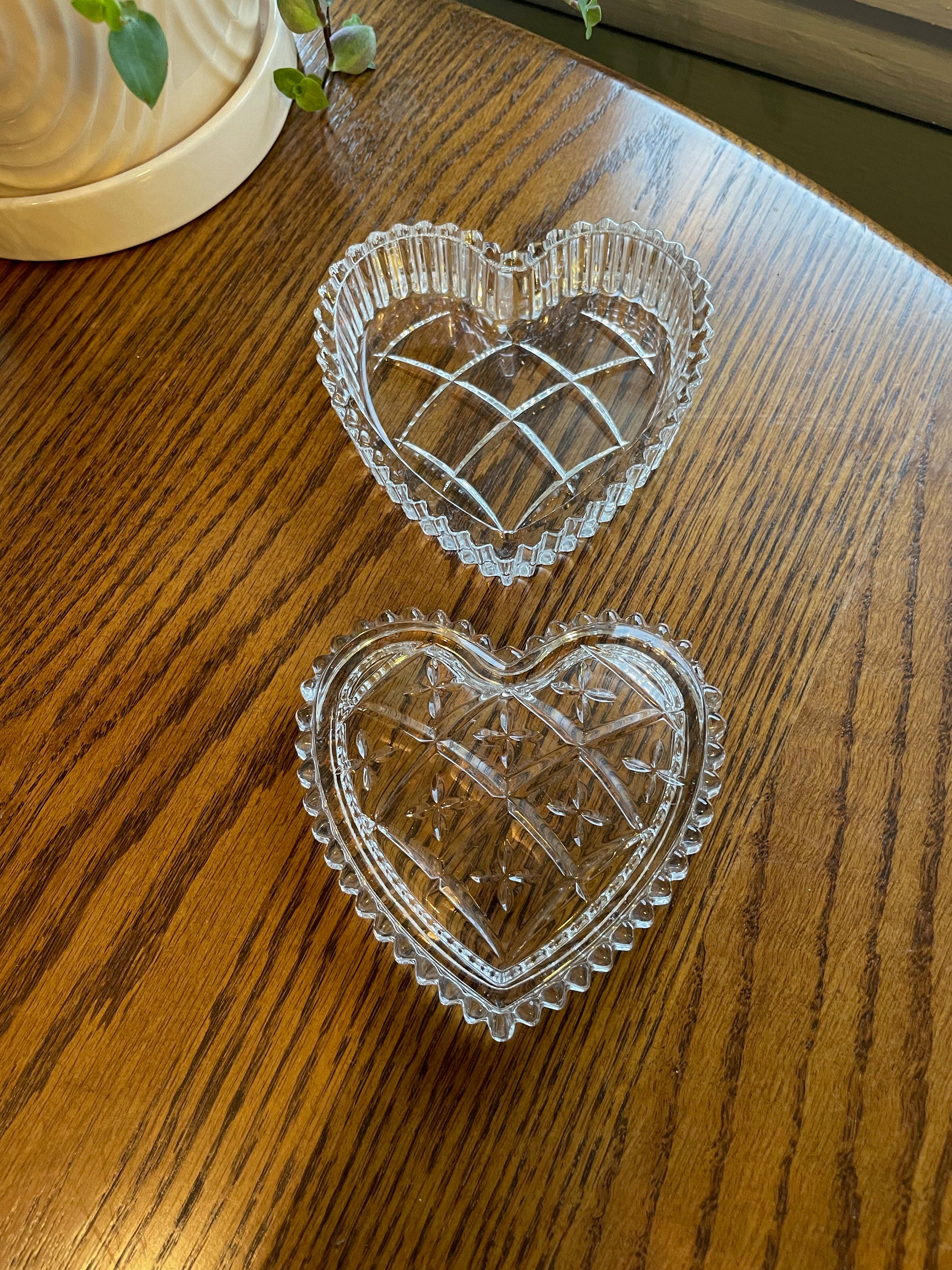 Vintage Mikasa Lead Crystal Heart Trinket Box - Etsy
