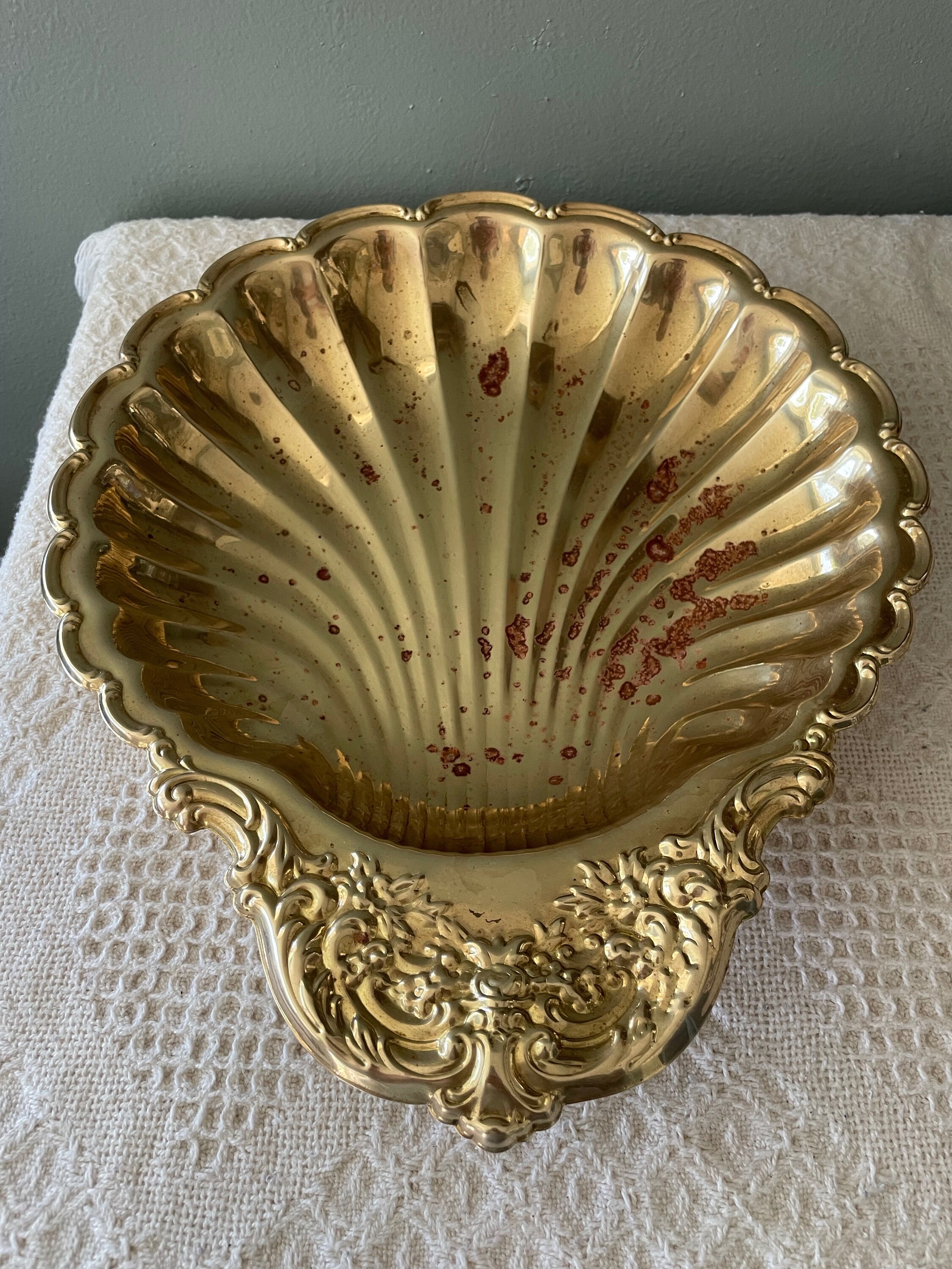 Large Vintage Brass Shell Bowl/dish - Etsy