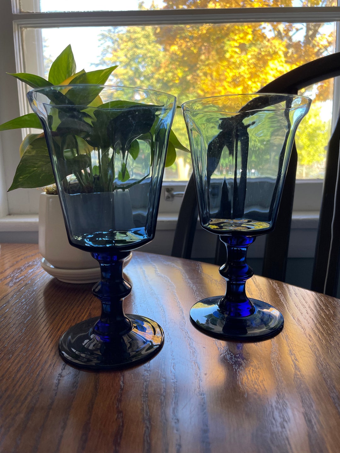 Lenox Vintage Dark Blue Goblets Set of 2 - Etsy