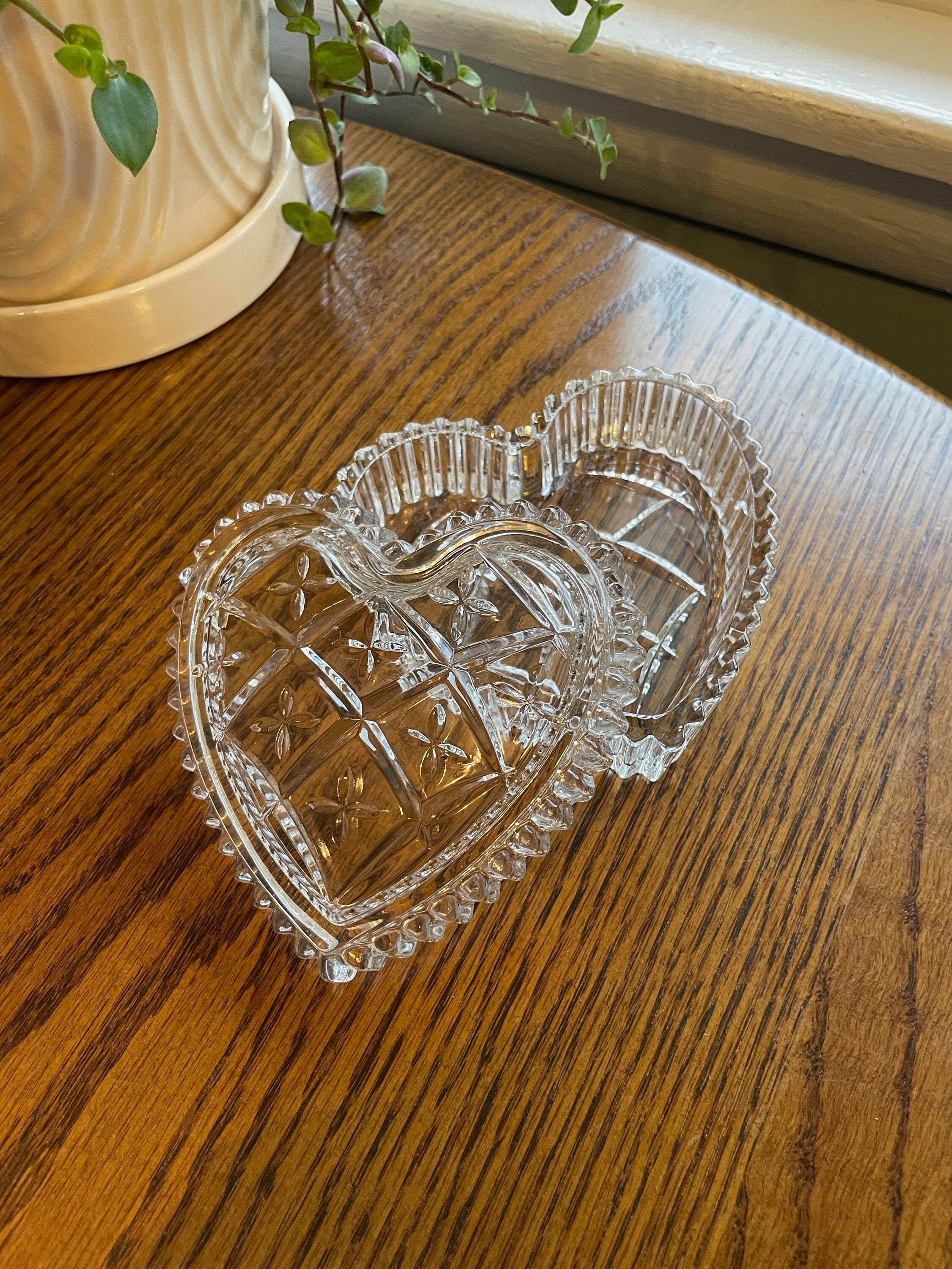 Vintage Mikasa Lead Crystal Heart Trinket Box - Etsy