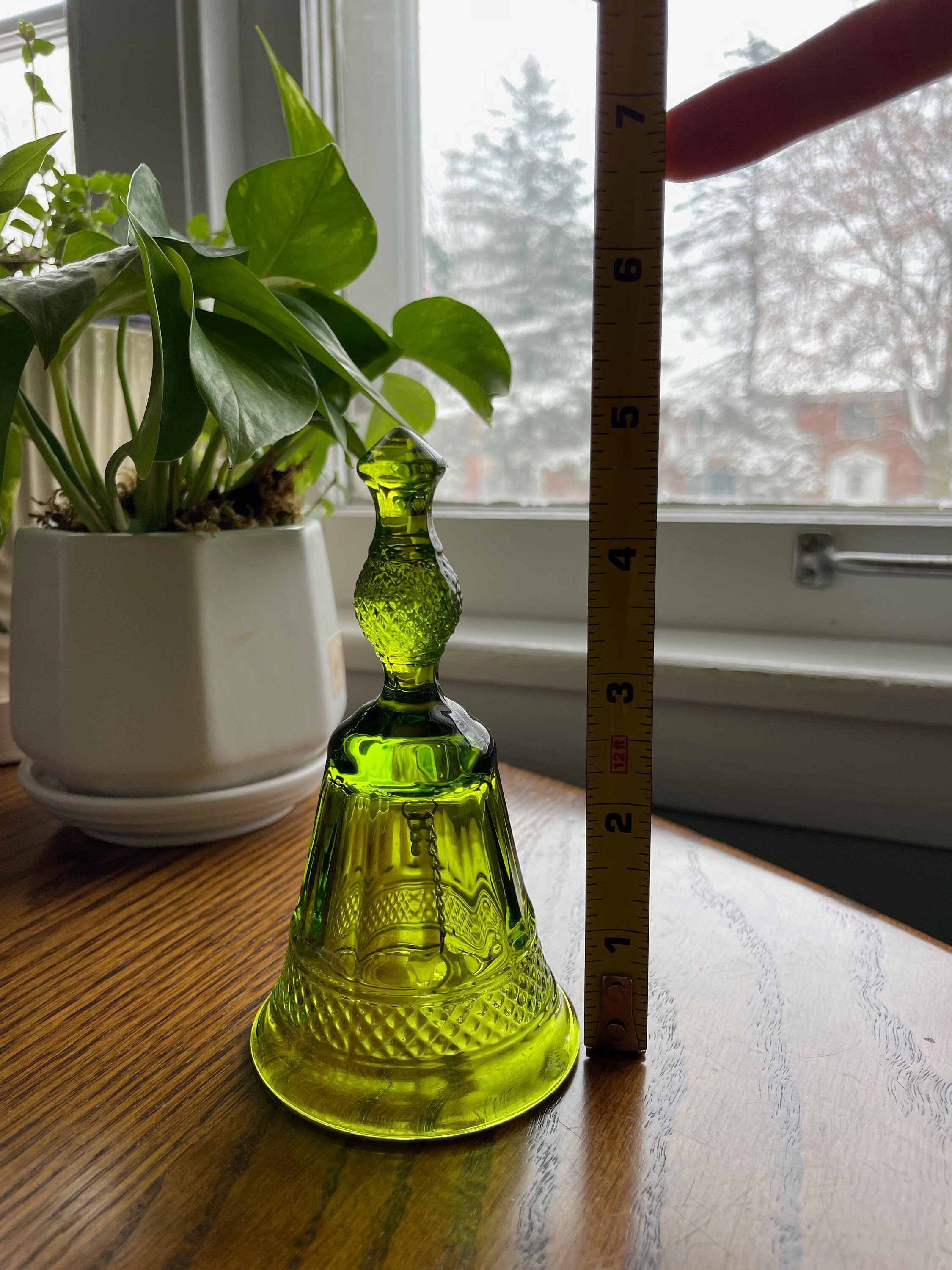 Vintage Viking Green Glass Bell - Etsy