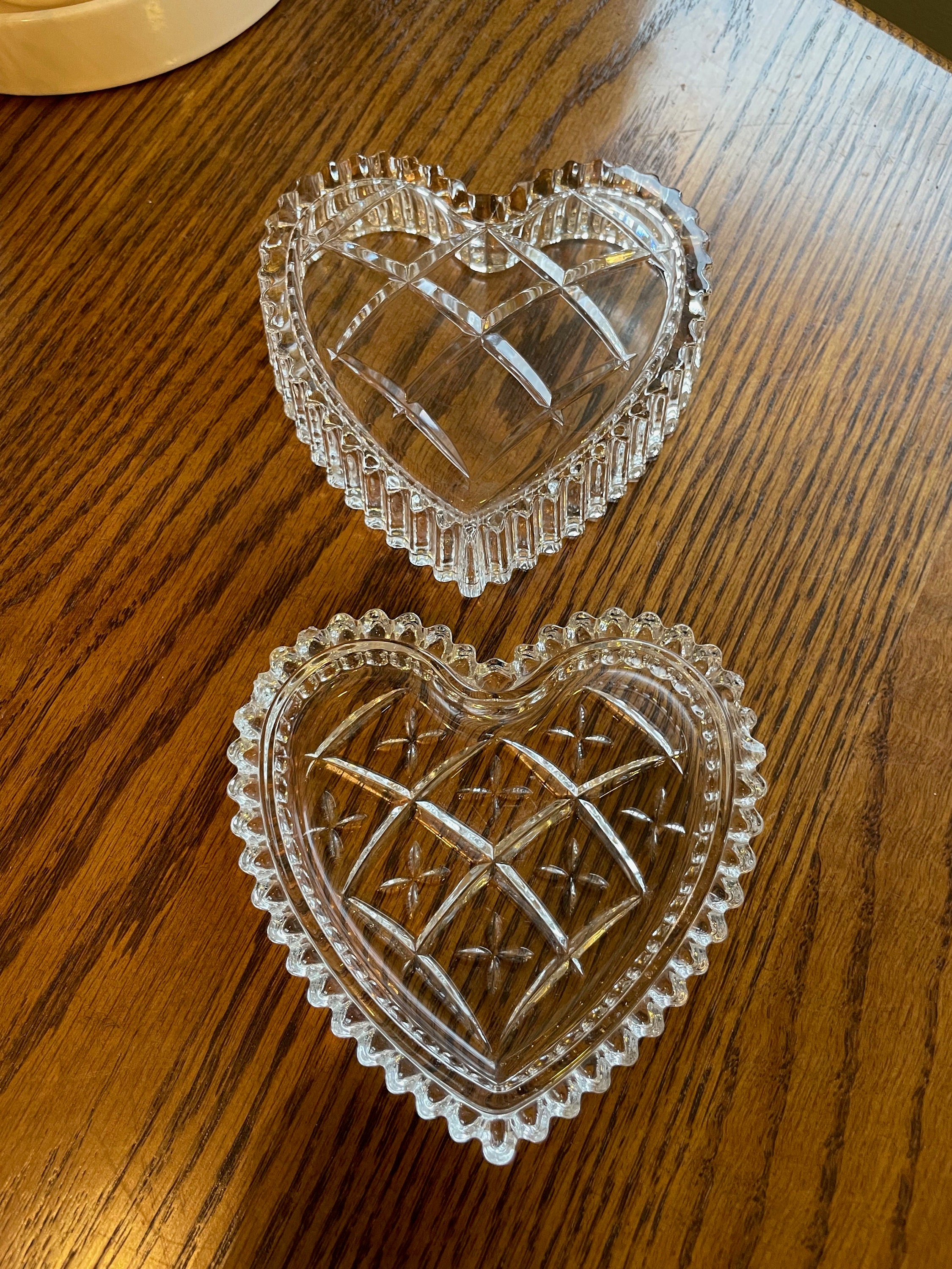 Vintage Mikasa Lead Crystal Heart Trinket Box - Etsy