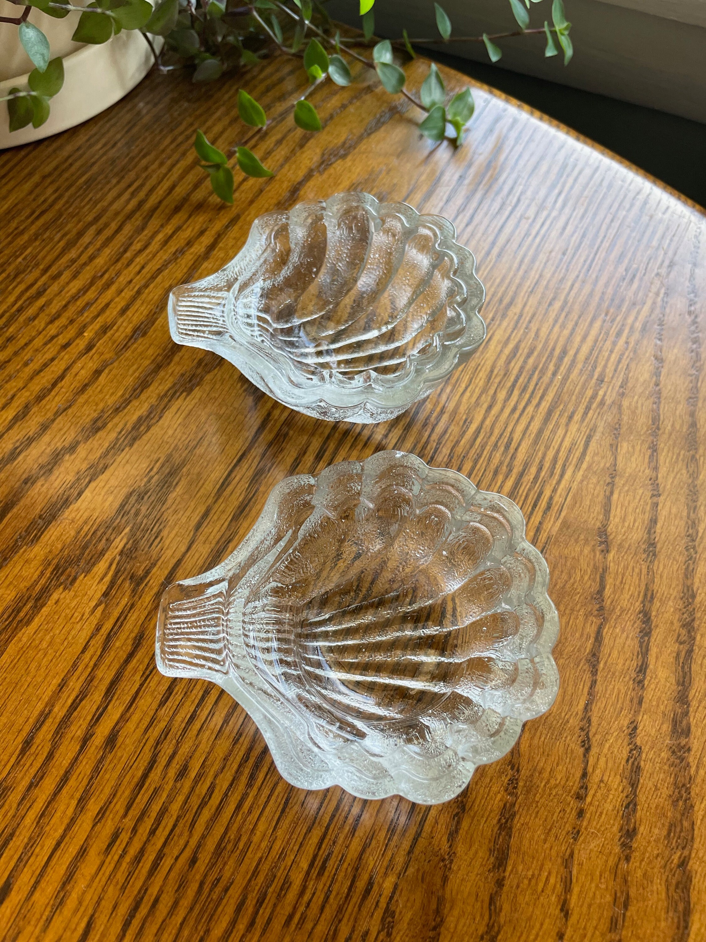 Vintage Glass Shell Trinket Box - Etsy