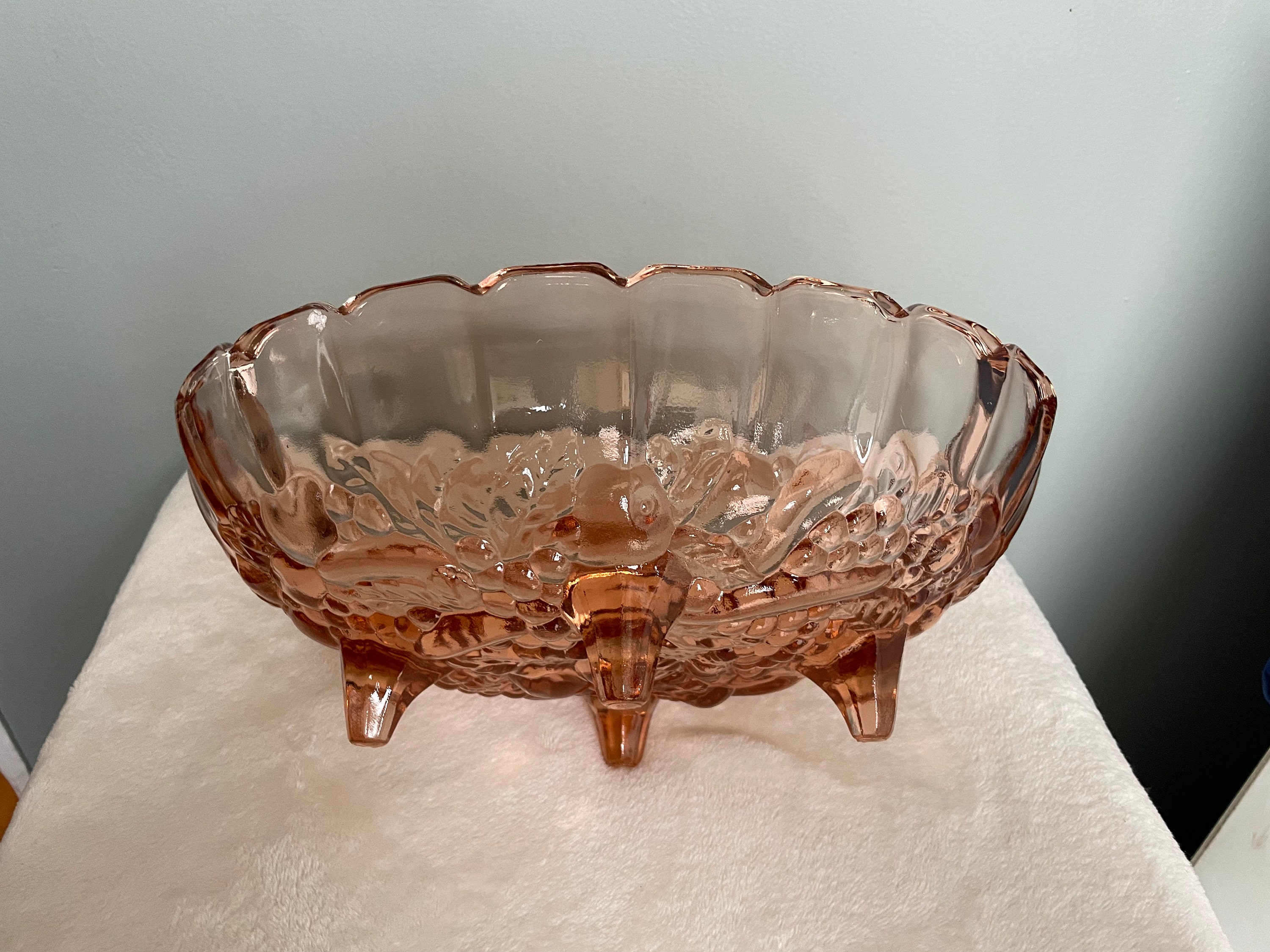 Vintage Indiana Glass Harvest Grape Pattern Oval Footed - Etsy