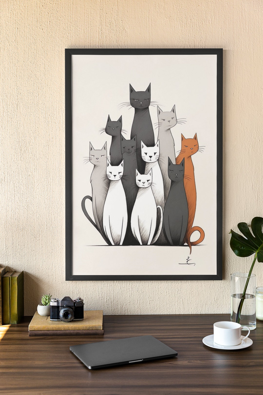 Simple Cat Poster Home Decoration for Wall, Art, Wall Art, Home Decor ...