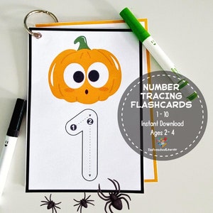 Number Tracing Printable Flashcards, 1 - 10 Counting Activity ...
