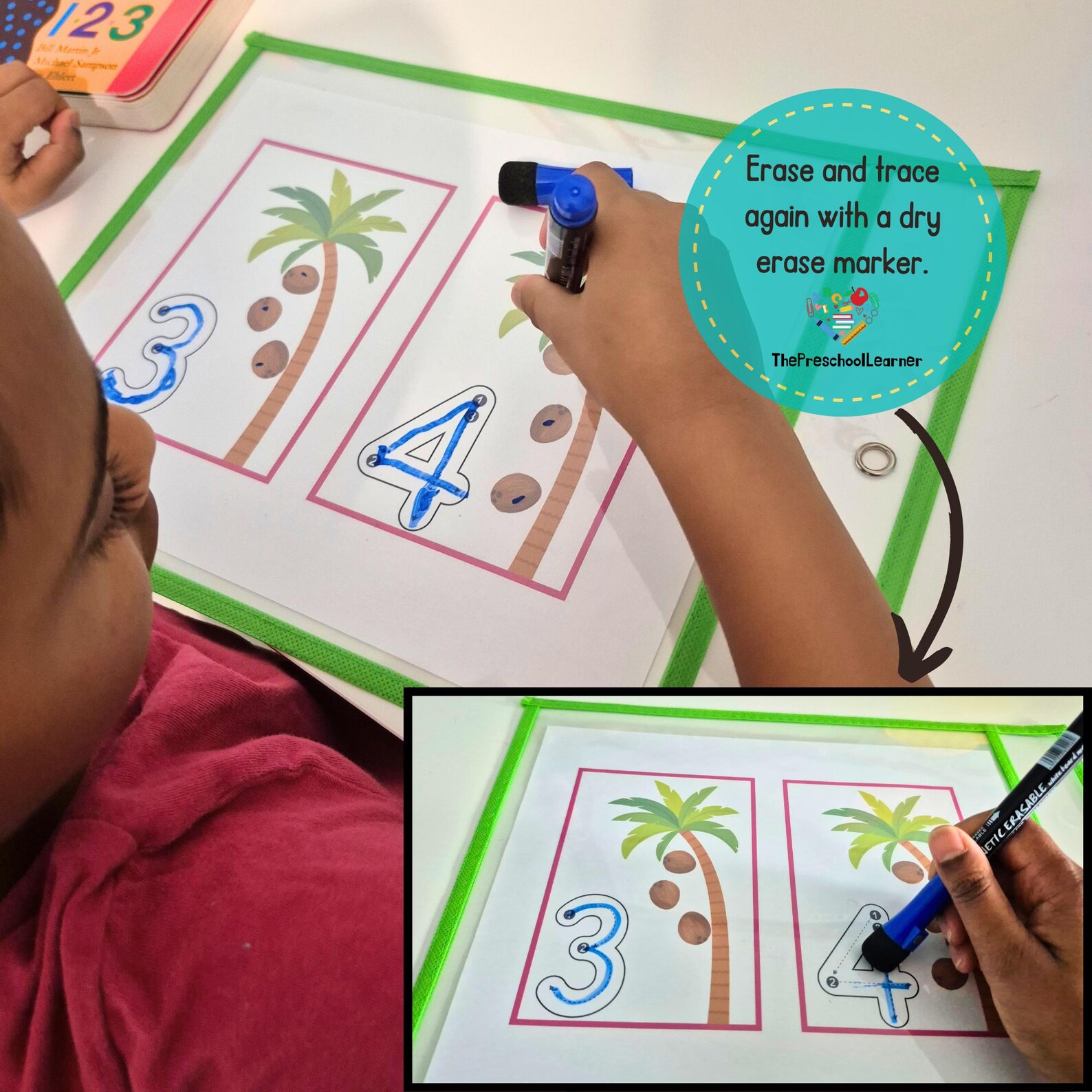 Number Tracing Flashcards: Coconut Counting Activity (PDF) - Etsy