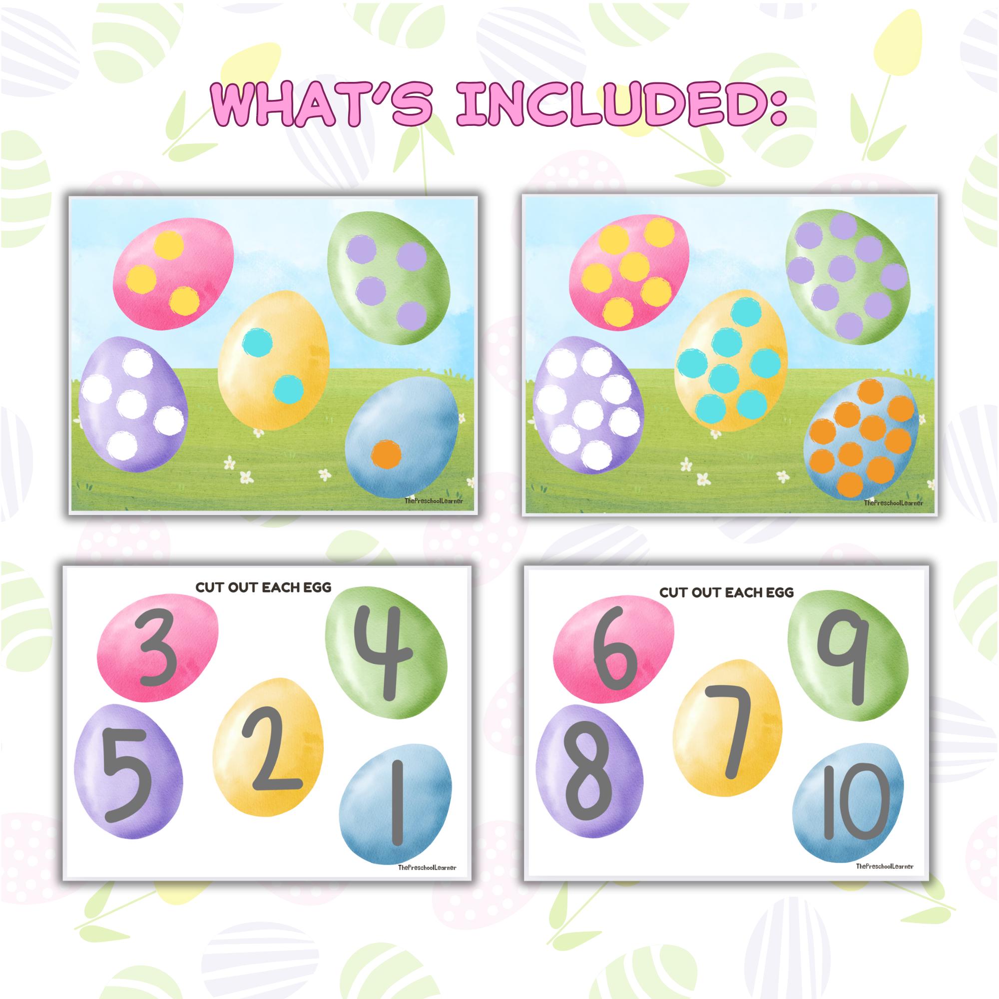 Easter Egg Counting Worksheet: Number Activity, Prek Math (PDF) - Etsy