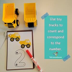 Dump Truck Number Tracing Flashcards: Counting Activity (PDF) - Etsy
