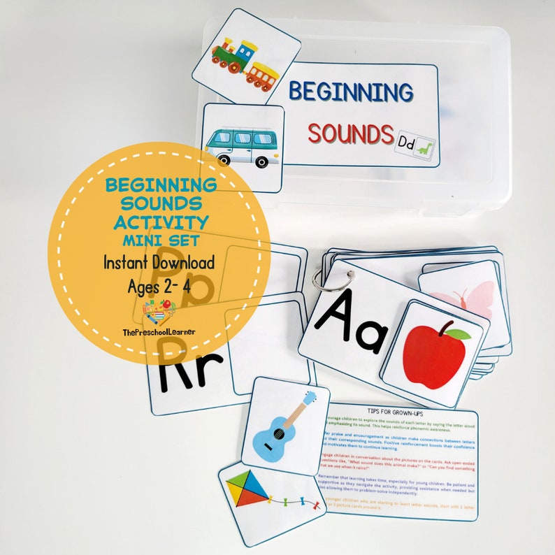 Beginning Sound Printable Activity, Educational Alphabet Game, Pre-k ...
