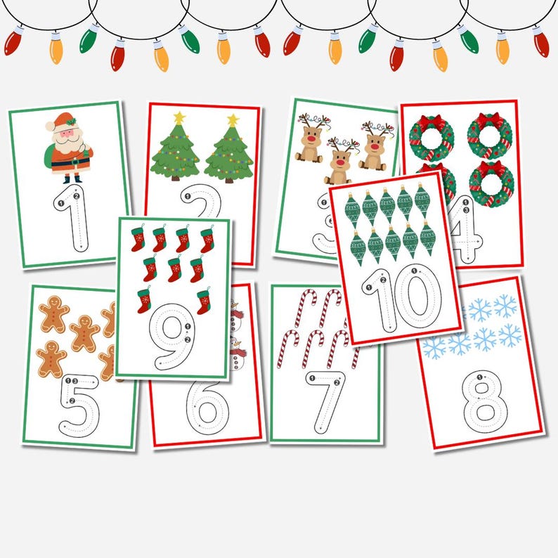 Number Tracing Printable Flashcards, 1 - 10 Counting Activity, Fun ...