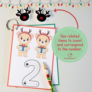 Christmas Animals Number Tracing Flashcards: Homeschool Math (PDF) - Etsy