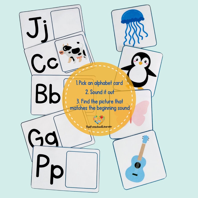Beginning Sound Printable Activity, Educational Alphabet Game, Pre-k ...