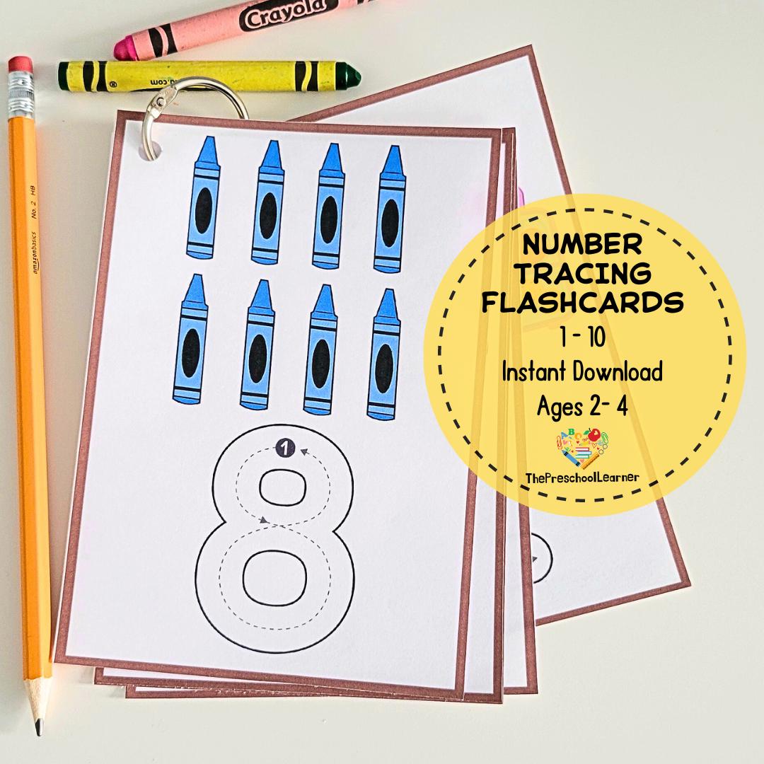 Number Tracing Printable Flashcards, 1 - 10 Counting Activity ...
