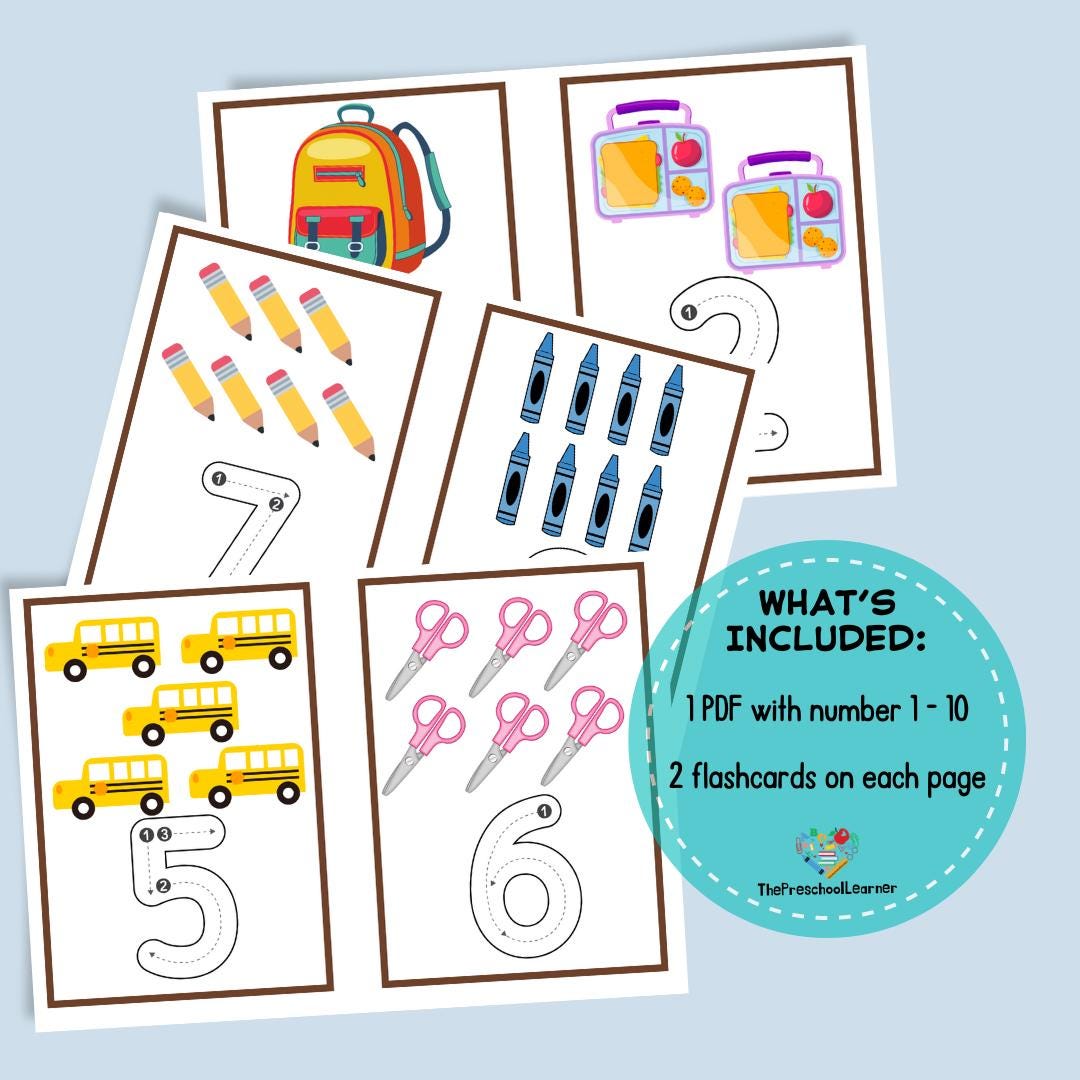 Number Tracing Printable Flashcards, 1 - 10 Counting Activity ...
