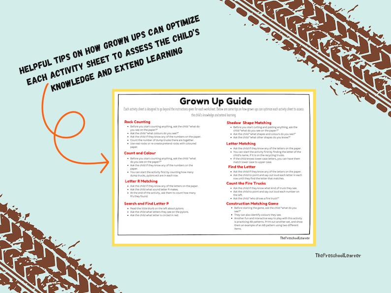 Construction Counting Worksheets 1 10 Preschool Number Matching ...