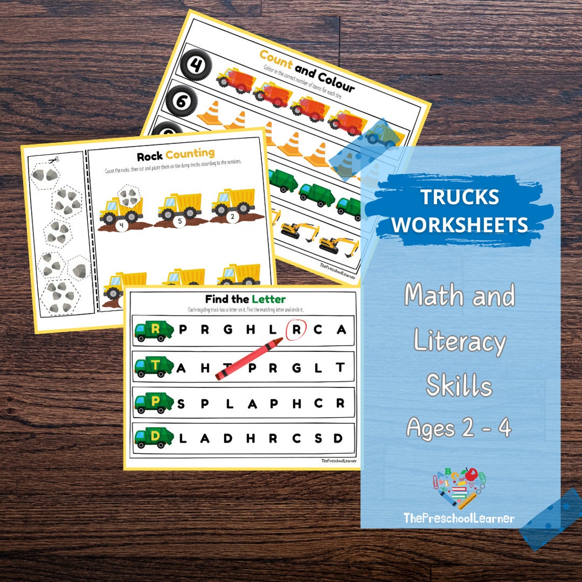 Construction Counting Worksheets 1 - 10 Preschool Number Matching ...