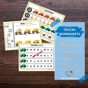 Construction Counting Worksheets 1 - 10 Preschool Number Matching ...