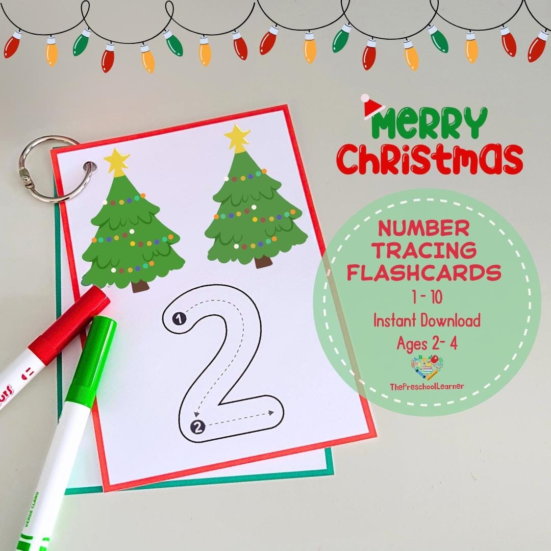 Number Tracing Printable Flashcards, 1 - 10 Counting Activity, Fun ...