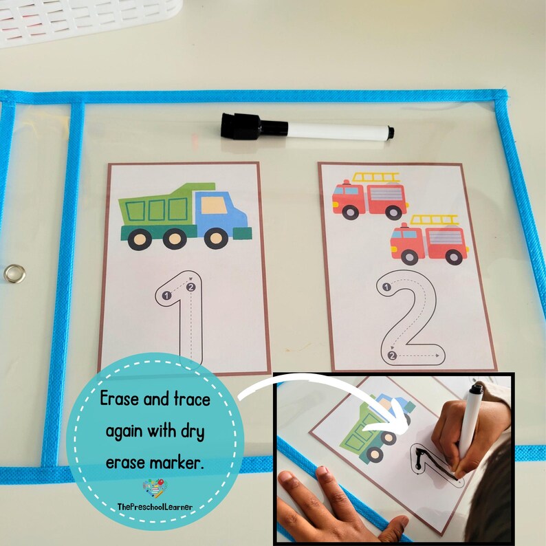 Trucks Number Tracing Flashcards: Kids Math Activity (PDF) - Etsy