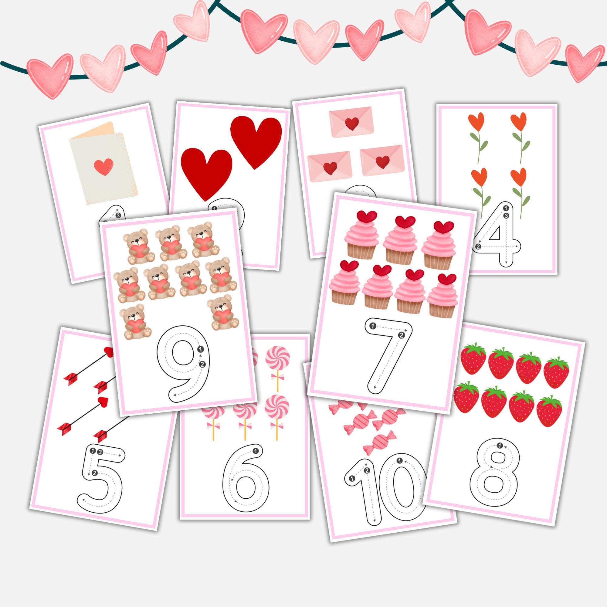 Number Tracing Printable Flashcards, 1 - 10 Counting Activity, Prek ...