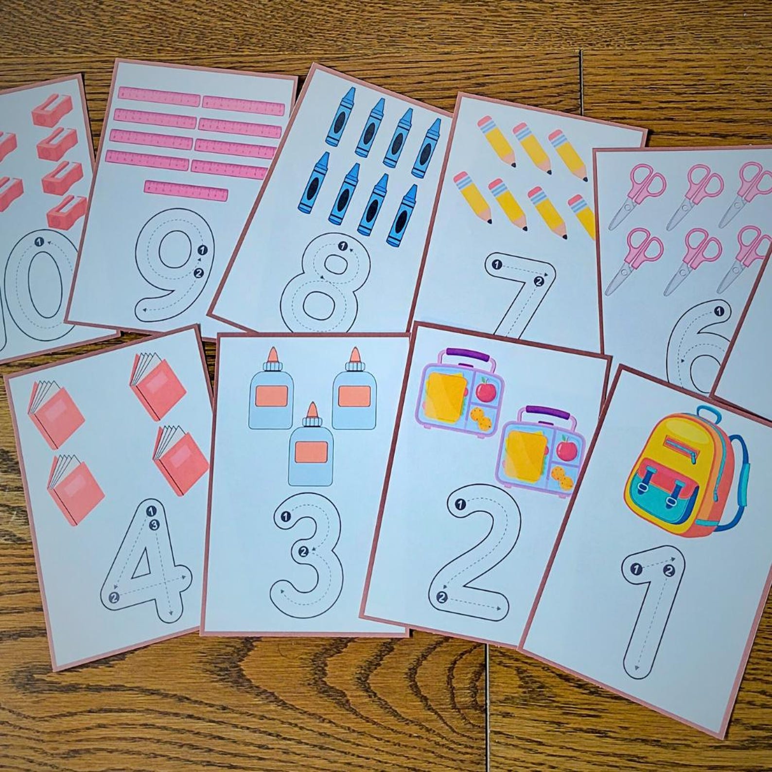 Number Tracing Printable Flashcards, 1 - 10 Counting Activity ...