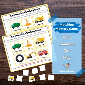 Construction Counting Worksheets 1 - 10 Preschool Number Matching ...