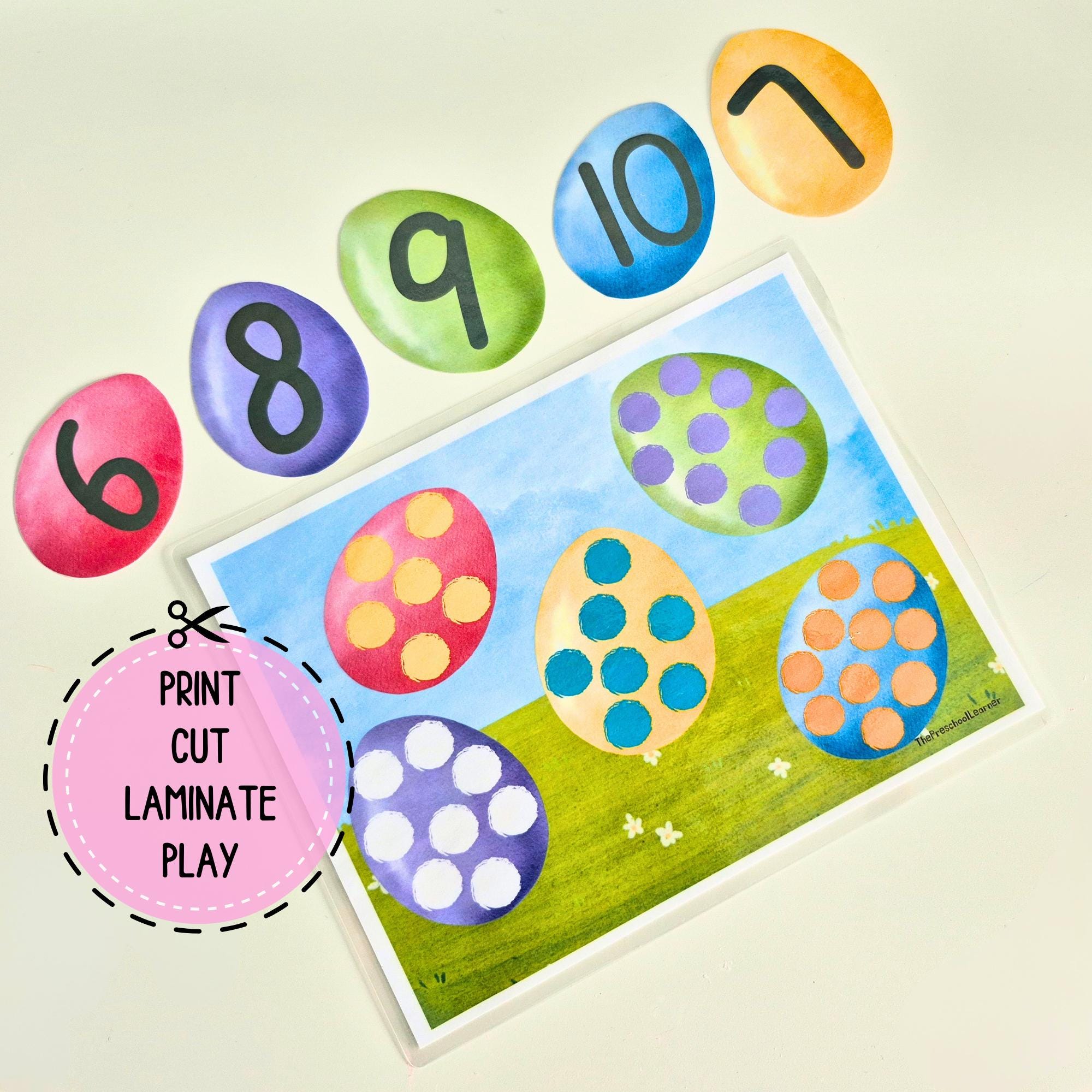 Easter Egg Counting Worksheet: Number Activity, Prek Math (PDF) - Etsy