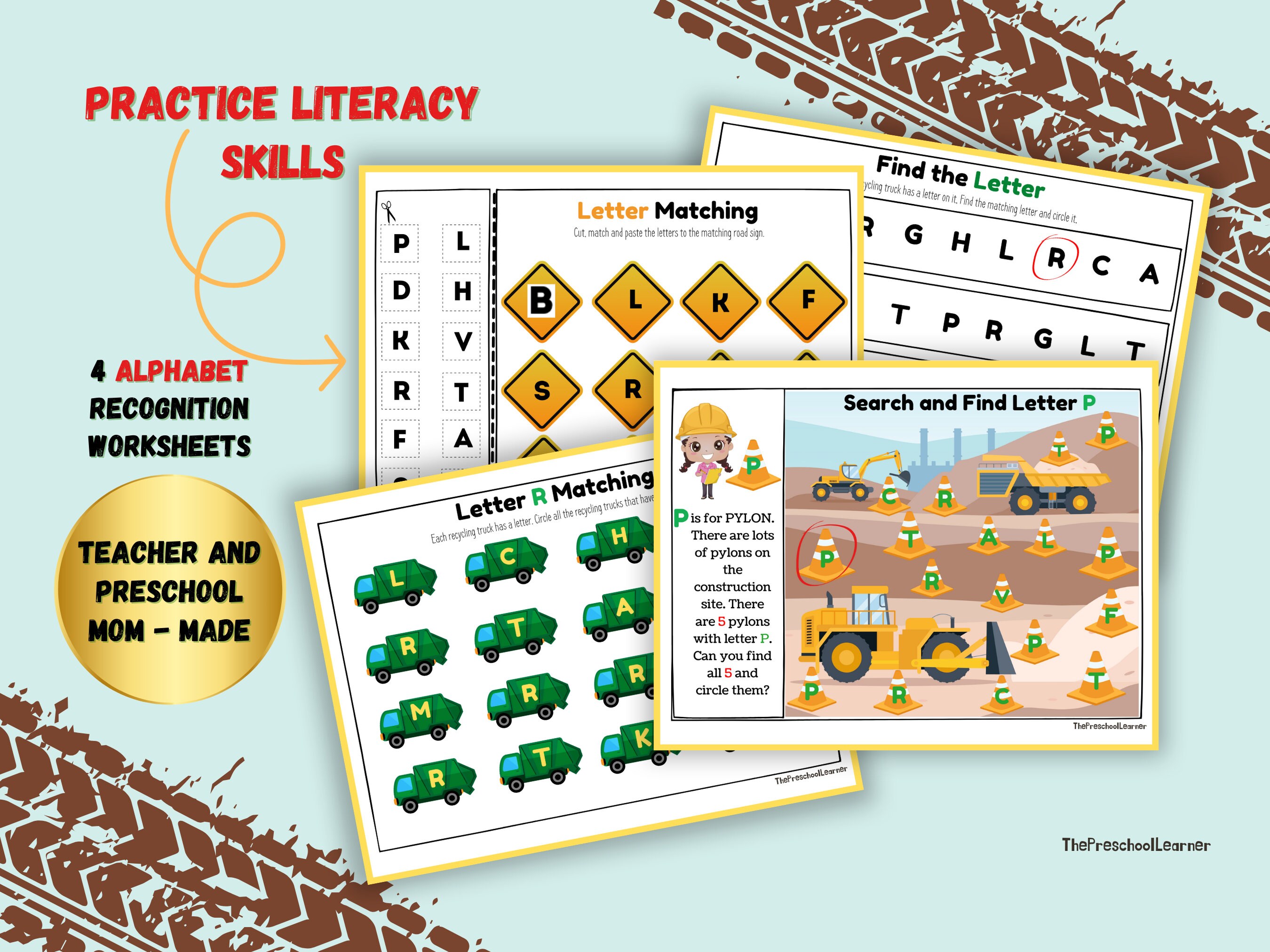 Construction Counting Worksheets 1 10 Preschool Number Matching ...
