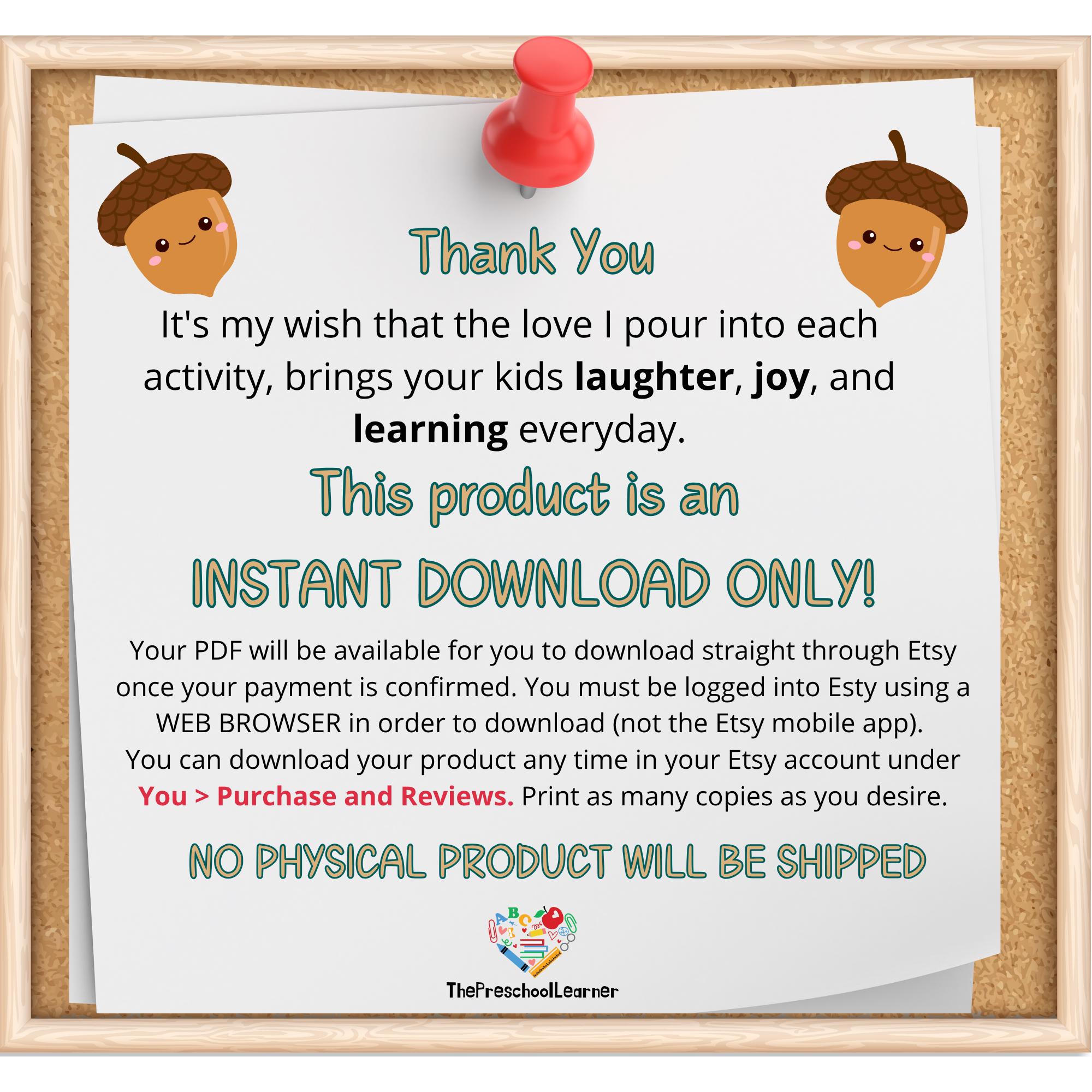 Number Tracing Flashcards: Autumn Acorn Counting, Prek Math (PDF ...