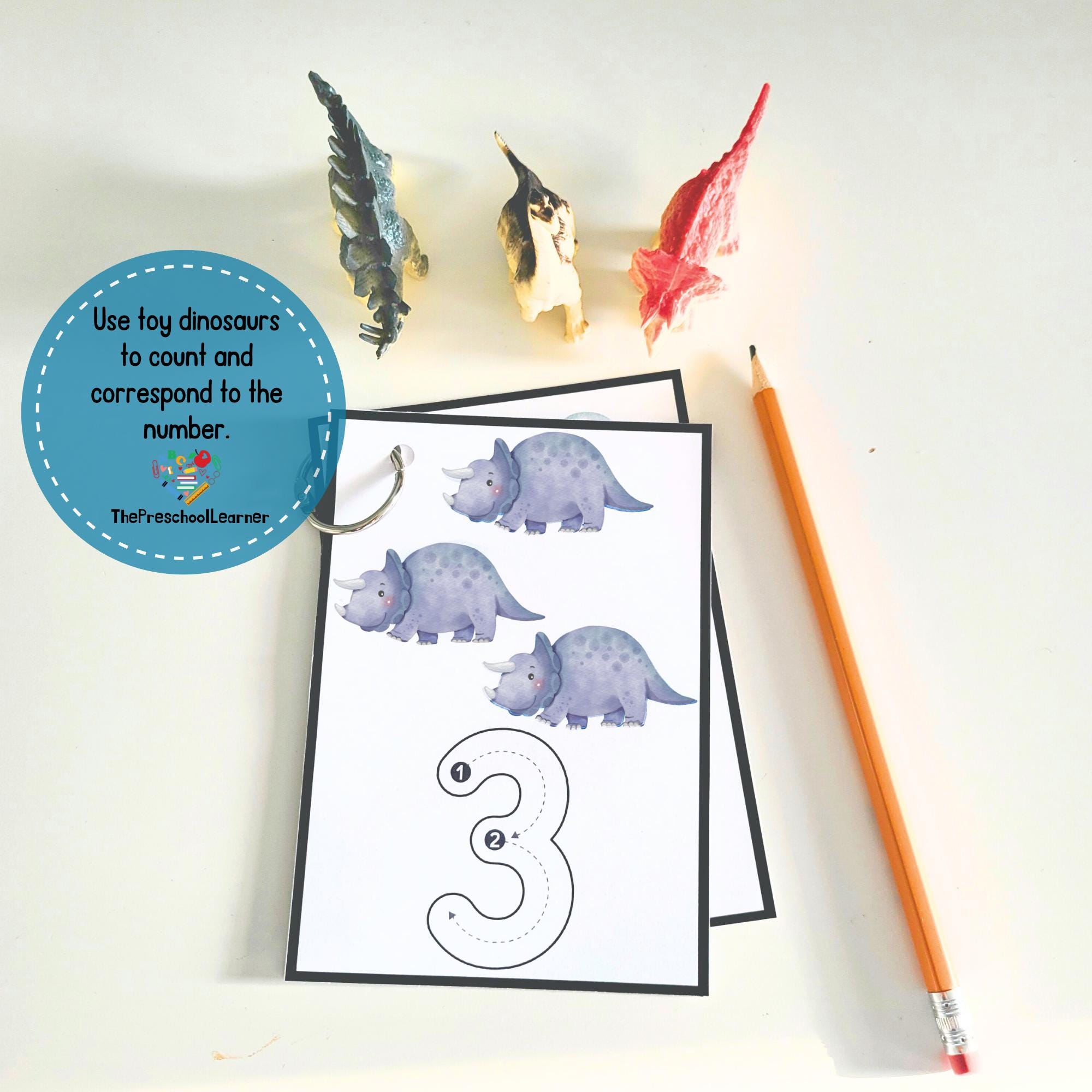Dinosaur Number Tracing Printable Flashcards, 1 - 10 Counting Activity ...