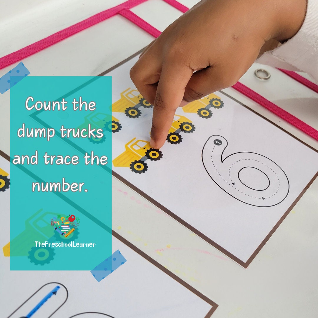 Number Tracing Printable Flashcards, 1 - 10 Counting Activity, Dump ...