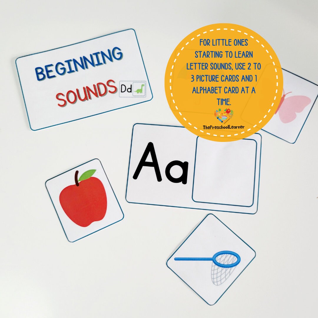 Beginning Sound Printable Activity, Educational Alphabet Game, Pre-k ...