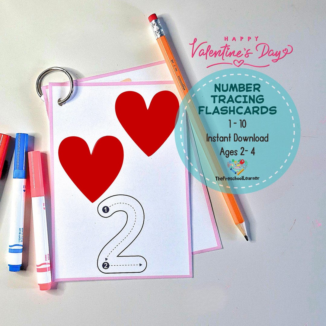 Number Tracing Printable Flashcards, 1 - 10 Counting Activity, Prek ...