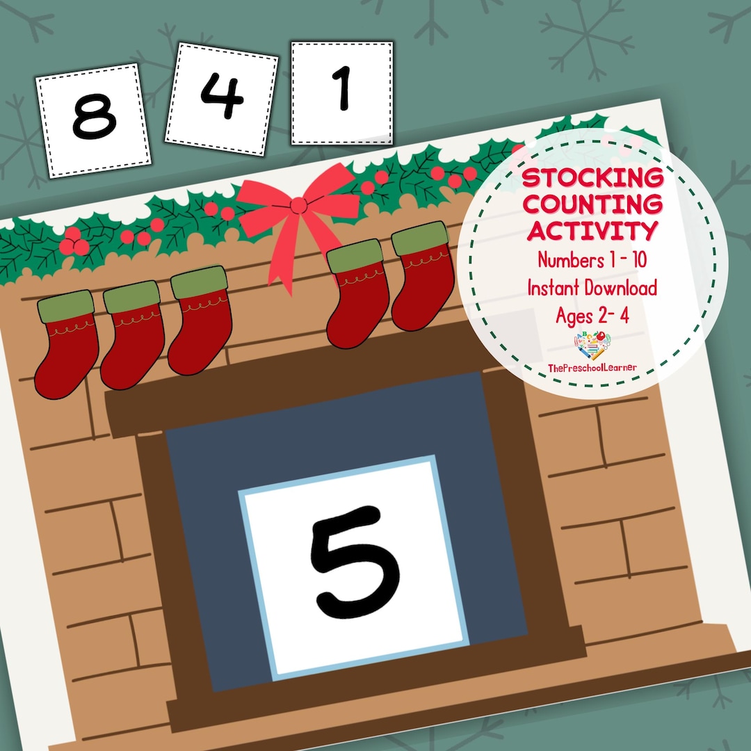 Christmas Number Matching Printable, 1 - 10 Counting Activity, Fun Math ...