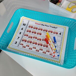 Construction Counting Worksheets 1 - 10 Preschool Number Matching ...