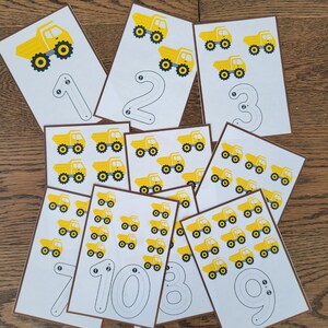 Number Tracing Printable Flashcards, 1 - 10 Counting Activity, Dump ...