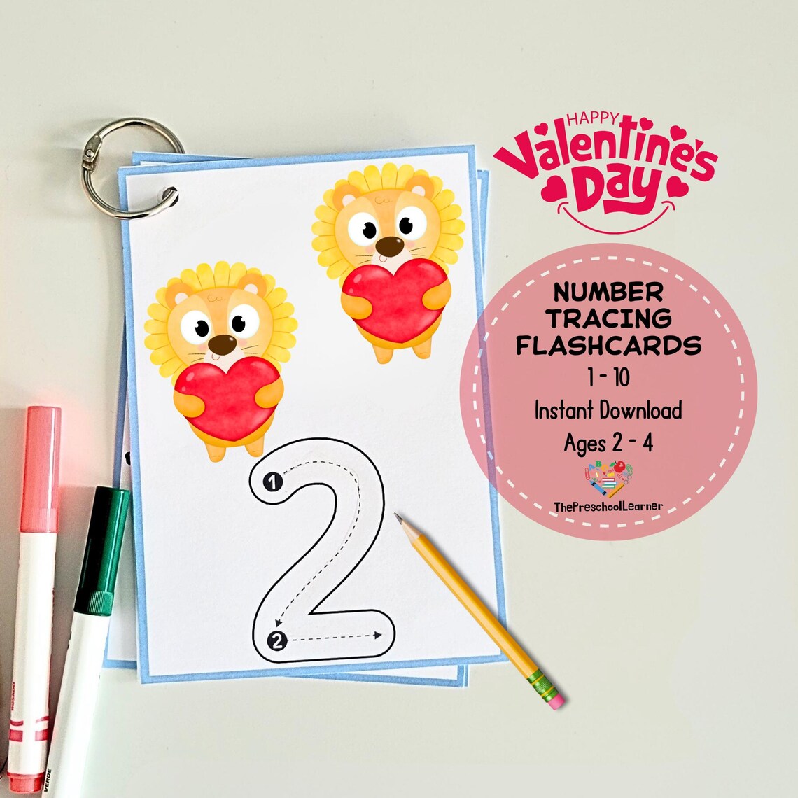 Number Tracing Flashcards: 1-10 Counting Activity (PDF) - Etsy